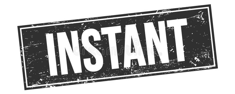 INSTANT Text on Black Grungy Rectangle Stamp Stock Illustration ...