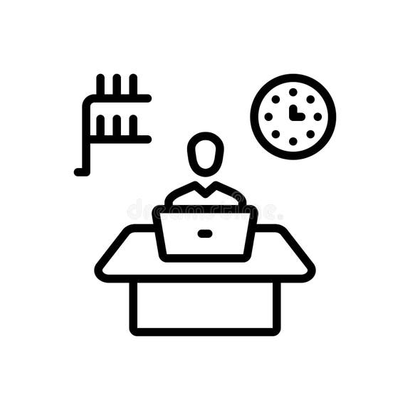 Black Line Icon for Instantly, Immediately and Quick Stock Vector ...