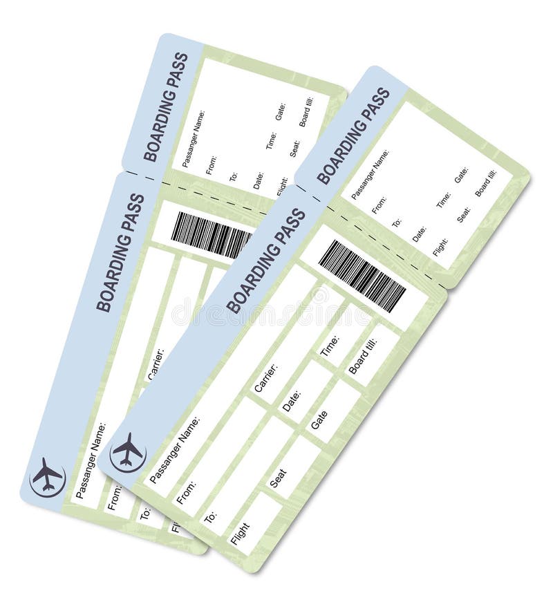 Luchtvaartticket En Instapkaart in Handen Van Een Man Op Een Vervaagde ...