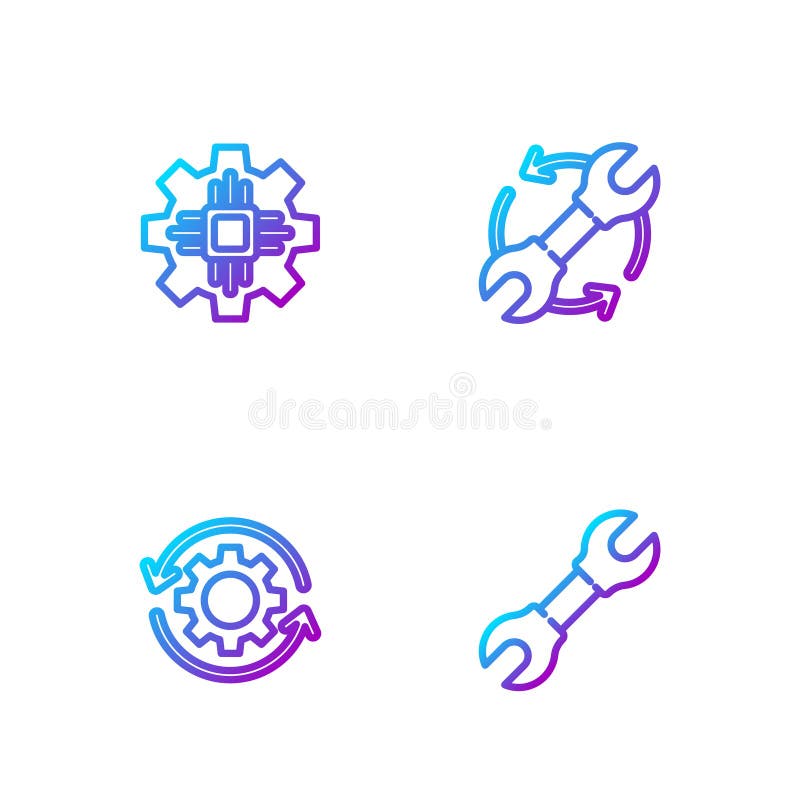 Instelbare Steeksleutel En Pijlen Als Werkstroomprocessor En ...