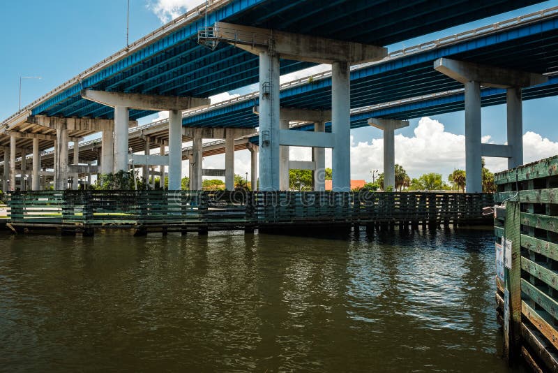 Insterstate Highway Overpass Miami Stock Photo - Image of five, journey ...