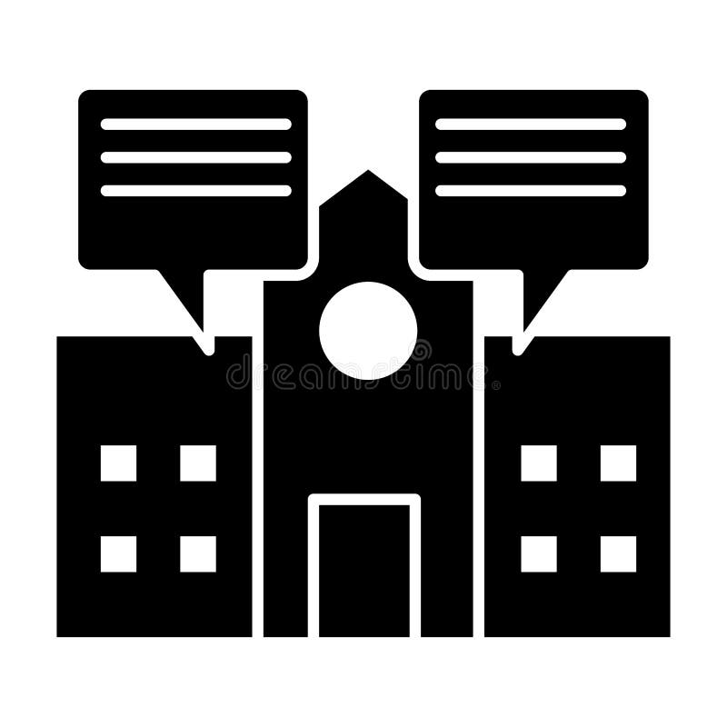 Institute Building Solid Icon. Scool Vector Illustration Isolated on ...