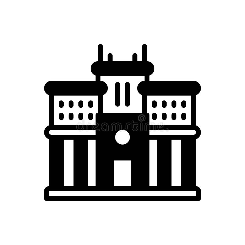 Black Solid Icon for Institute, Establishment and Office Stock Vector ...