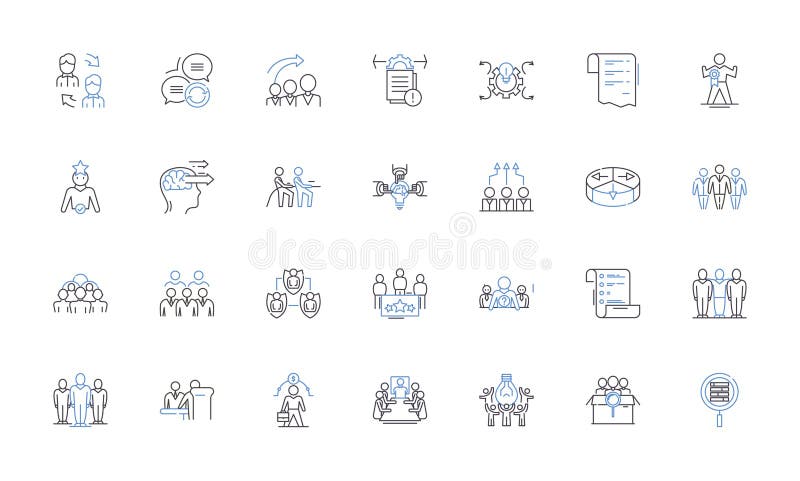 Institution Crew Line Icons Collection. Unity, Pride, Hardworking ...