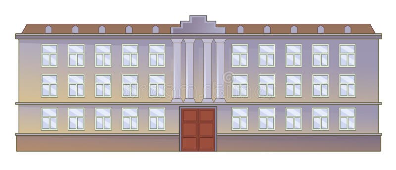 Institution front facade stock illustration. Illustration of ornament ...