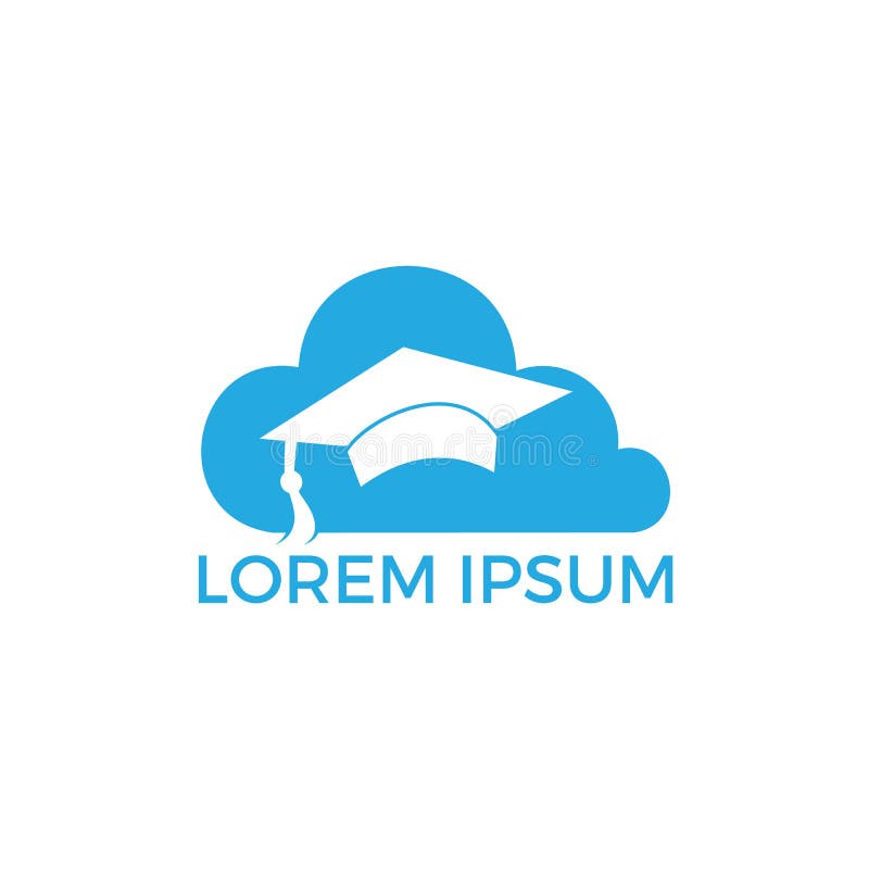 Cloud and Graduation Cap Logo Design. Stock Illustration - Illustration ...