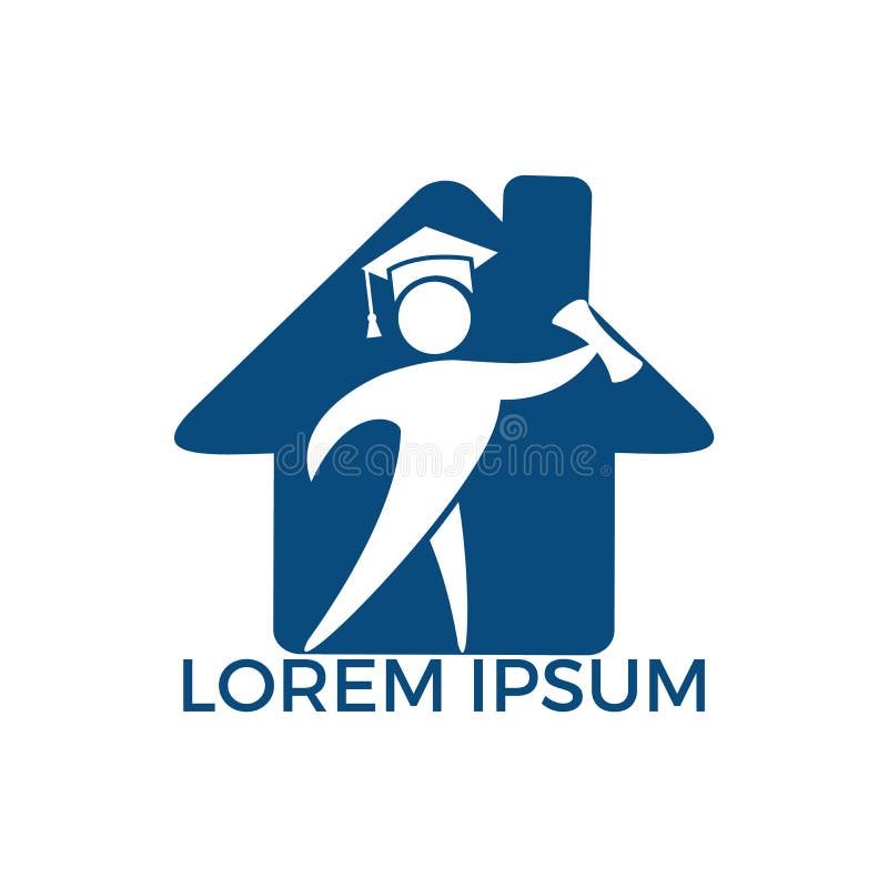 Student House Shape Logo Design. Education Logo. Stock Vector ...