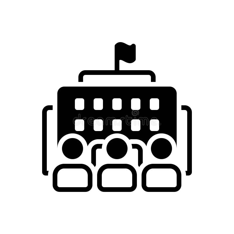 Black Solid Icon for Institutional, Public and Building Stock Vector ...