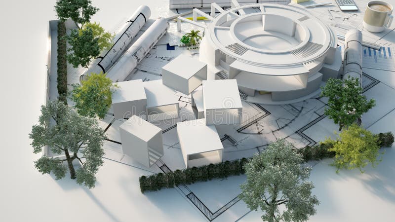 Institutional Project Model Stock Illustration - Illustration of ...