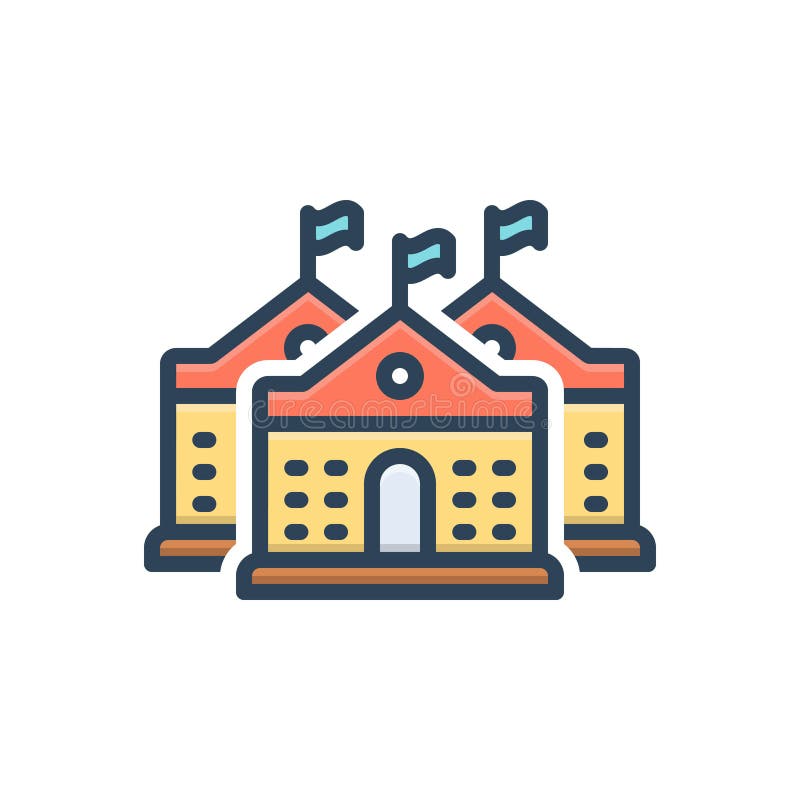 Color Illustration Icon for Institutions, Collage and Organization ...