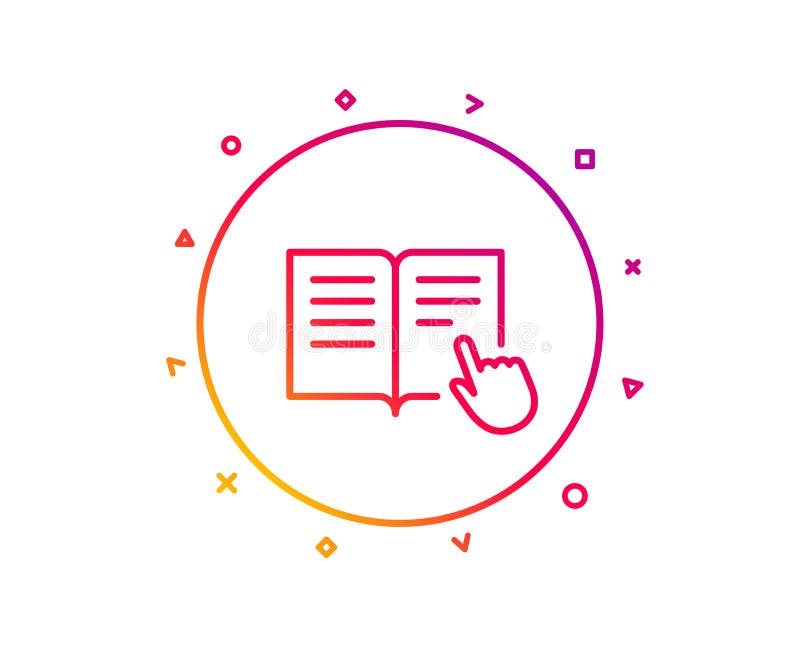 Instruction Book Line Icon. Education Symbol. Vector Stock Vector ...