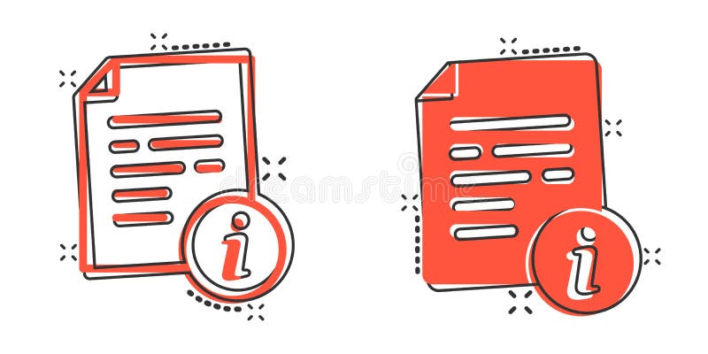 Instruction Document Icon in Comic Style. Manual Cartoon Vector ...