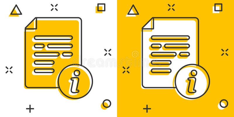Instruction Document Icon in Comic Style. Manual Cartoon Vector ...