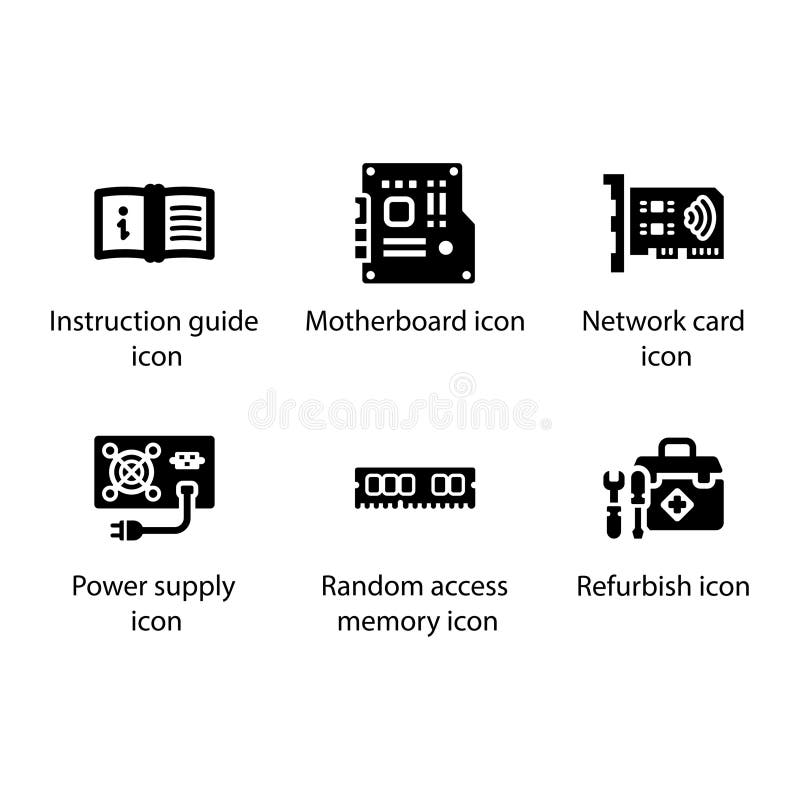 Instruction Guide, Motherboard, Network Card, Power Supply, Random ...