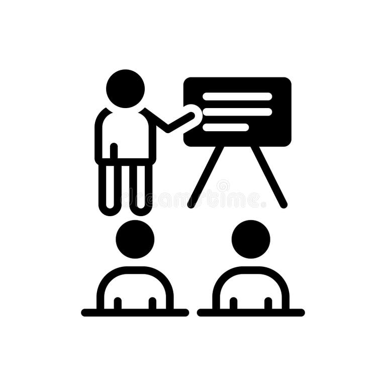 Black Solid Icon for Instruction, Trainer and Teacher Stock Vector ...
