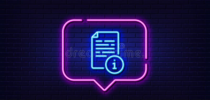 Instruction Line Icon User Manual Sign Neon Light Speech Bubble Vector Stock Vector