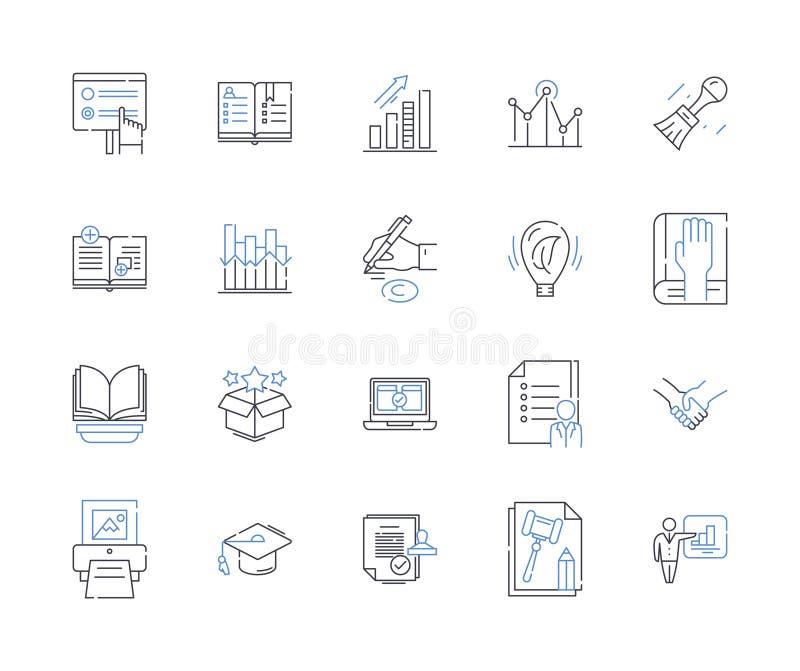 Instruction Line Icons Collection. Teach, Explain, Guide, Educate ...
