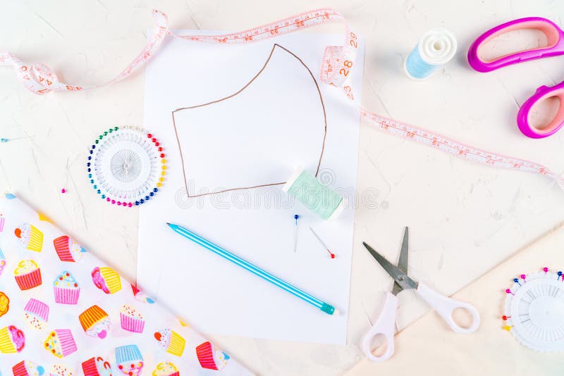 Instruction Making Protective Face Mask. Create Sewing Mask, Step-by ...