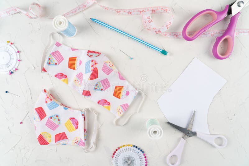 Instruction Making Protective Face Mask. Create Sewing Mask, Step-by ...