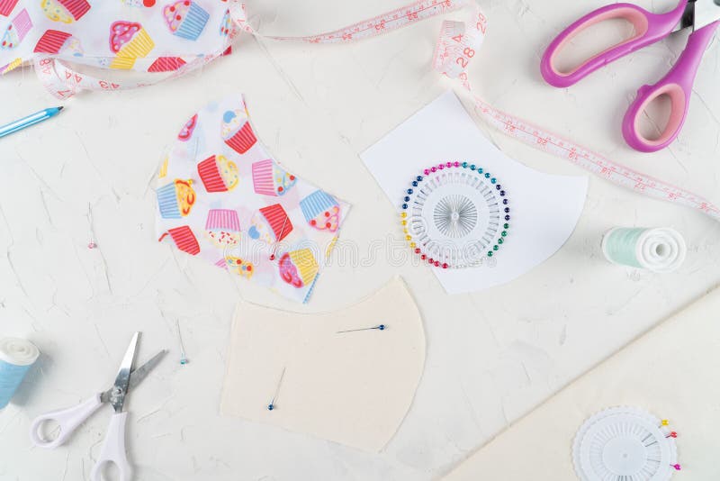 Instruction Making Protective Face Mask. Create Sewing Mask, Step-by ...