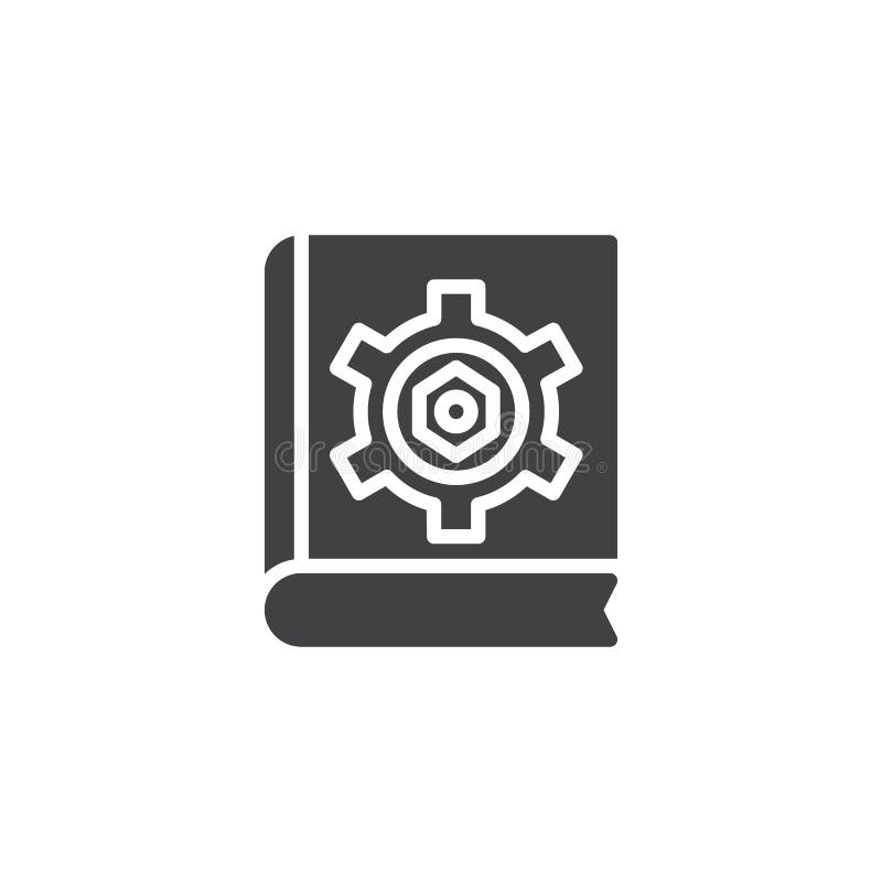 Gear Book vector icon stock vector. Illustration of settings - 158037255