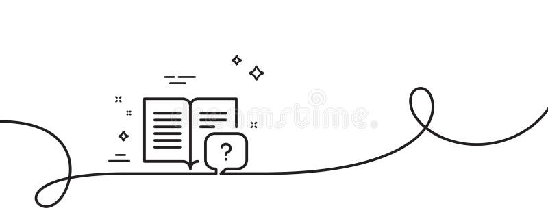 Instruction Manual Line Icon. Help Book Sign. Continuous Line with Curl ...