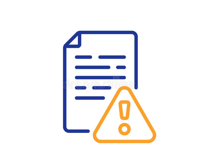 Instruction Manual Line Icon. Warning File Sign. Vector Stock Vector ...