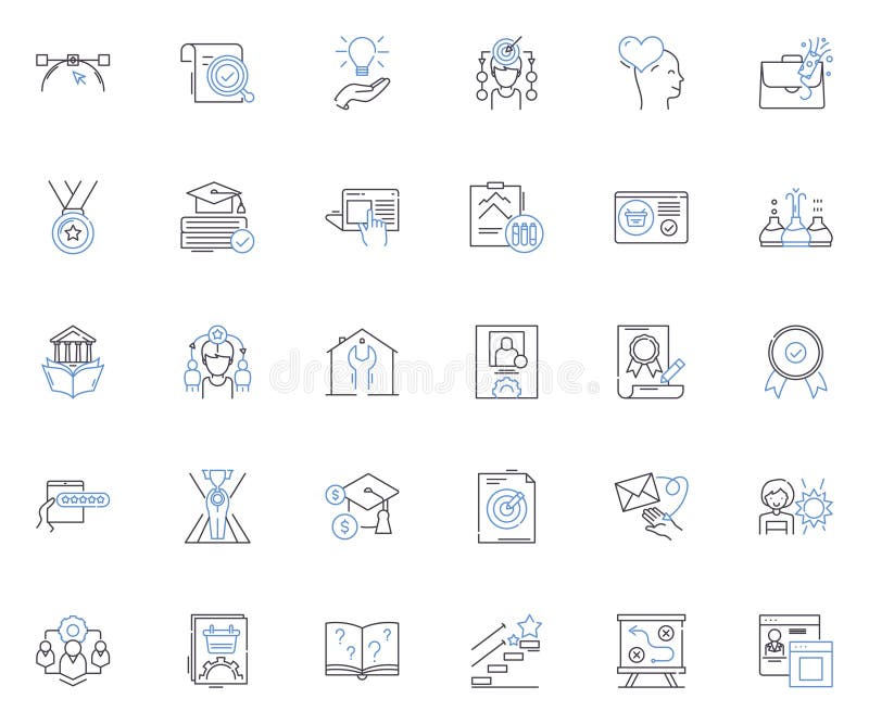 Instruction Line Icons Collection. Guide, Tutorial, Direction, Lesson ...