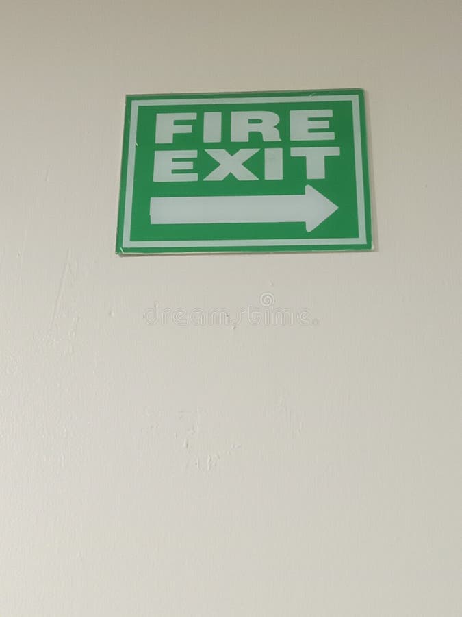 Instruction Stickers for Exit Access in Case of Fire Stock Photo ...