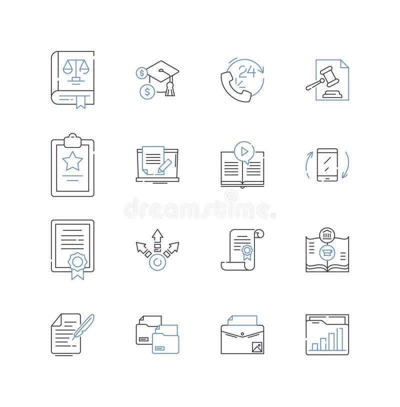 Instructional Aids Line Icons Collection. Chart, Graph, Diagram, Model ...