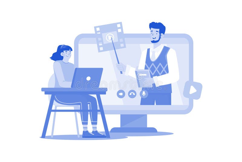 Instructional Designer Creates Training Videos Stock Vector ...