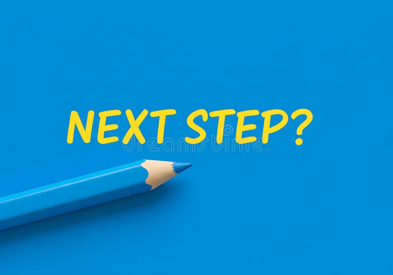 Instructional Visual Blue Pencil Motivational Next Step Guide Stock ...