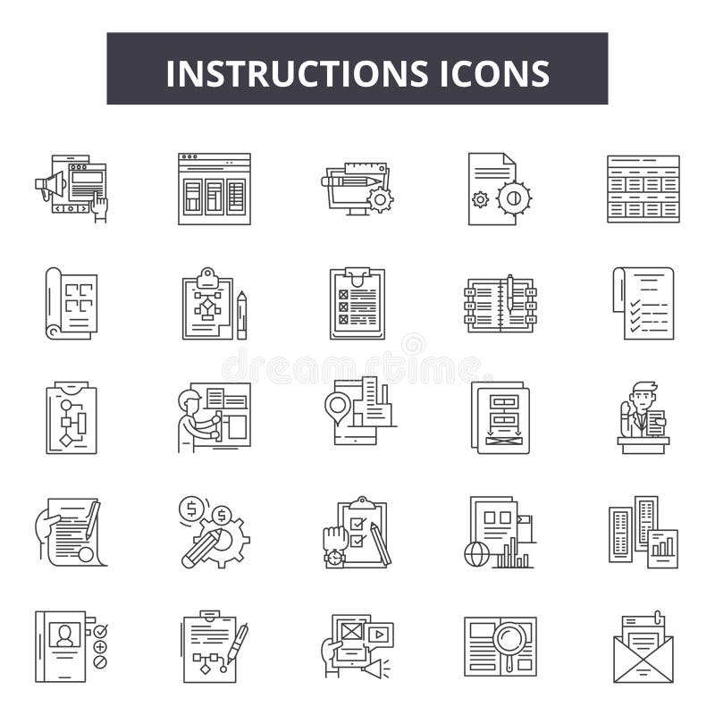Education and Instructions Line Icons, Signs, Vector Set, Outline ...