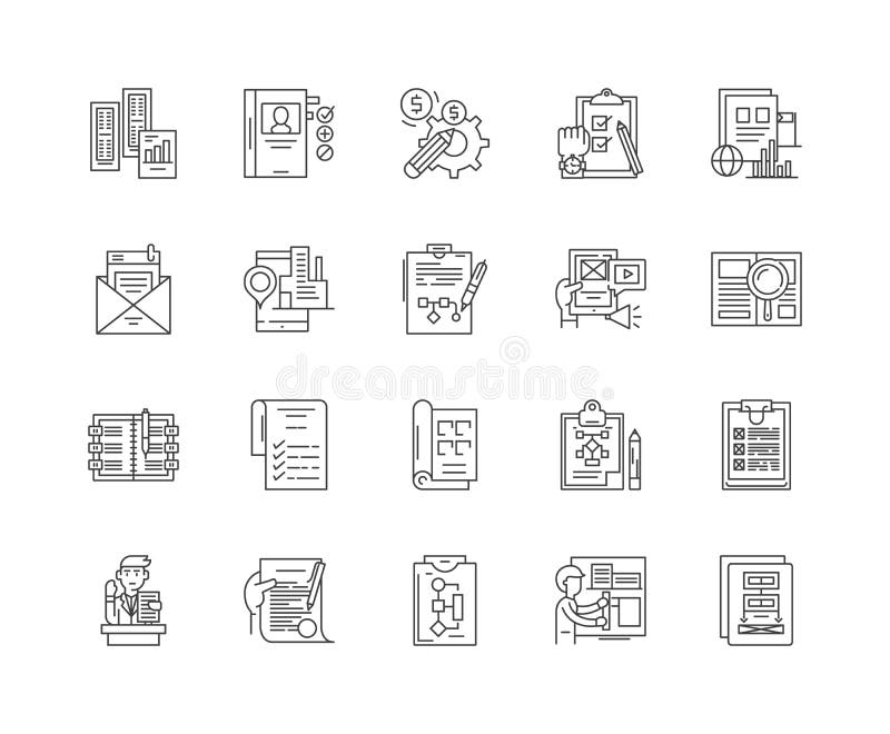 Instructions Line Icons, Signs, Vector Set, Outline Illustration ...