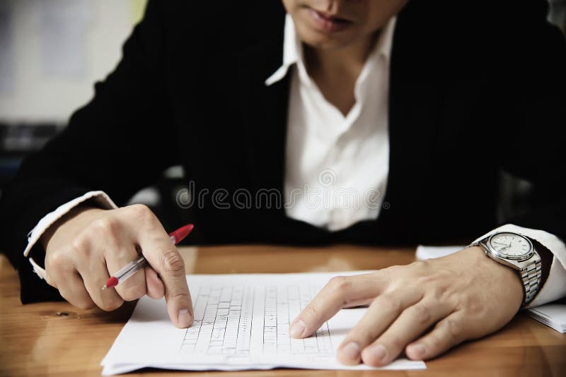 Instructor Checking Multiple Choices Answer Sheet Exam Stock Photo ...