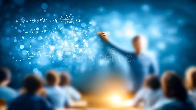Instructor Demonstrating Mathematical Formulas To Attentive Students ...