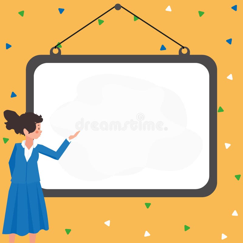 Instructor Drawing Pointing Stick on Empty Whiteboard while Holding Cup ...