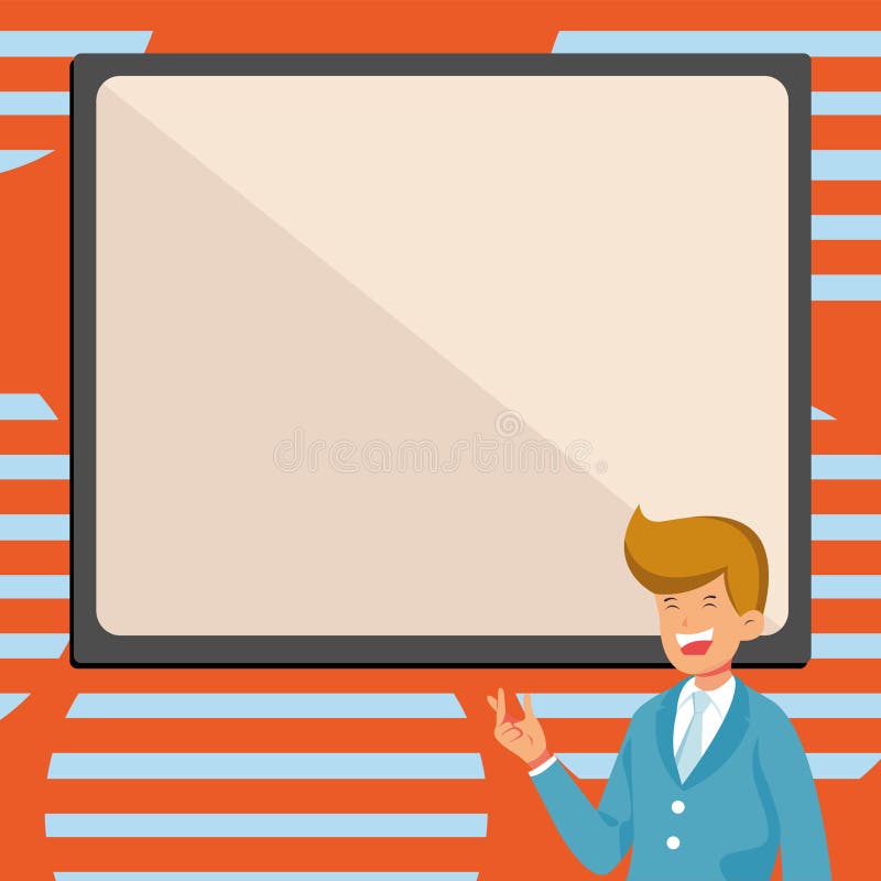 Instructor Drawing Pointing Stick on Empty Whiteboard while Holding Cup ...