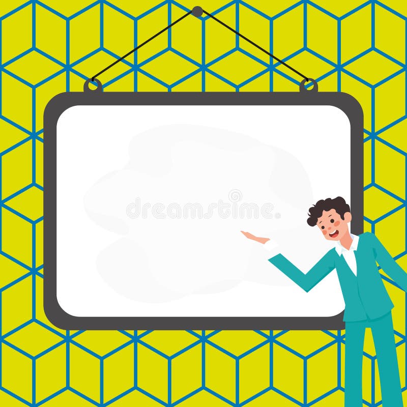 Instructor Drawing Pointing Stick on Empty Whiteboard while Holding Cup ...