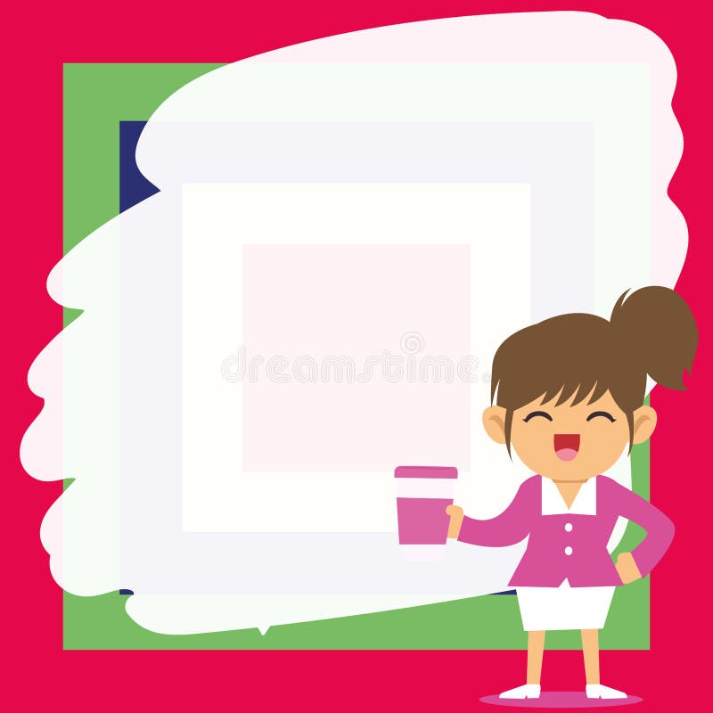 Instructor Drawing Pointing Stick on Empty Whiteboard while Holding Cup ...