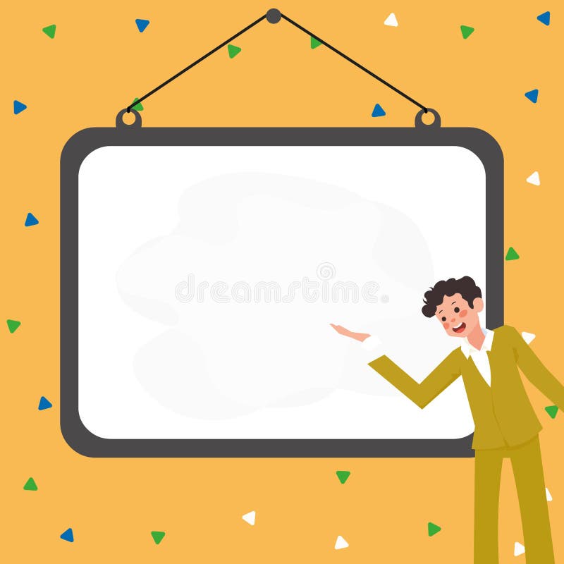 Instructor Drawing Pointing Stick on Empty Whiteboard while Holding Cup ...