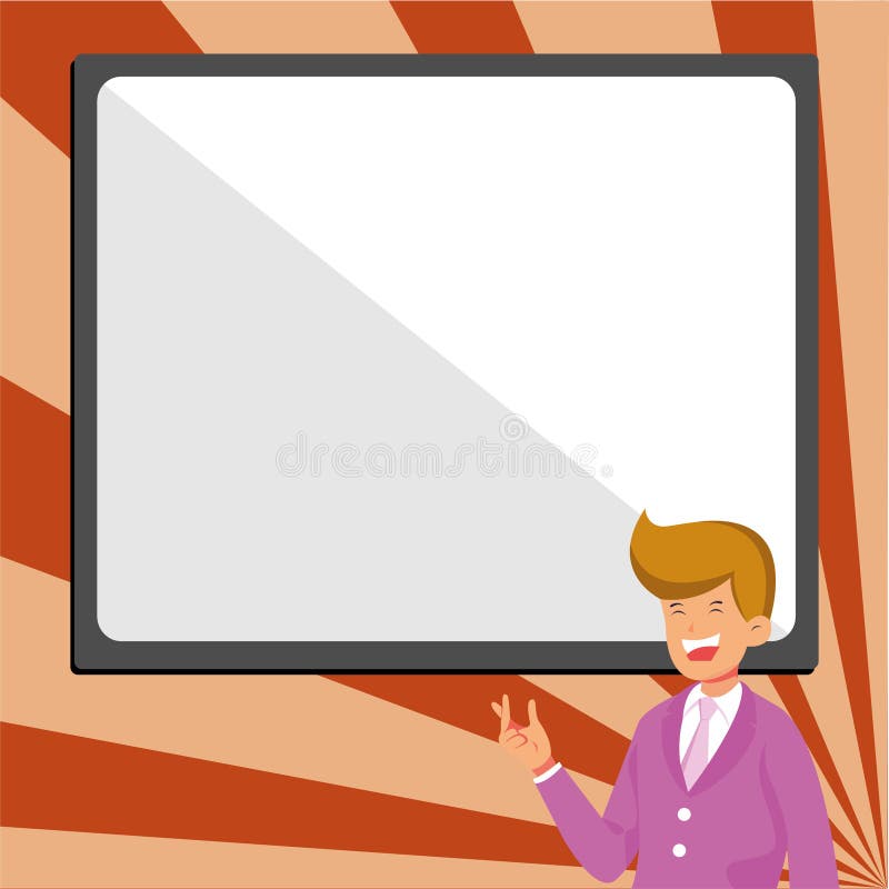 Instructor Drawing Pointing Stick on Empty Whiteboard while Holding Cup ...