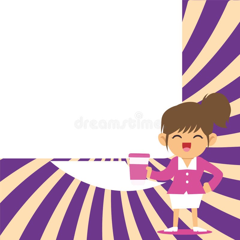 Instructor Drawing Pointing Stick on Empty Whiteboard while Holding Cup ...