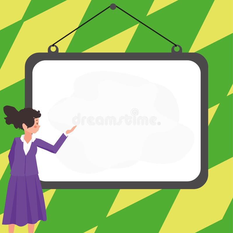 Instructor Drawing Pointing Stick on Empty Whiteboard while Holding Cup ...