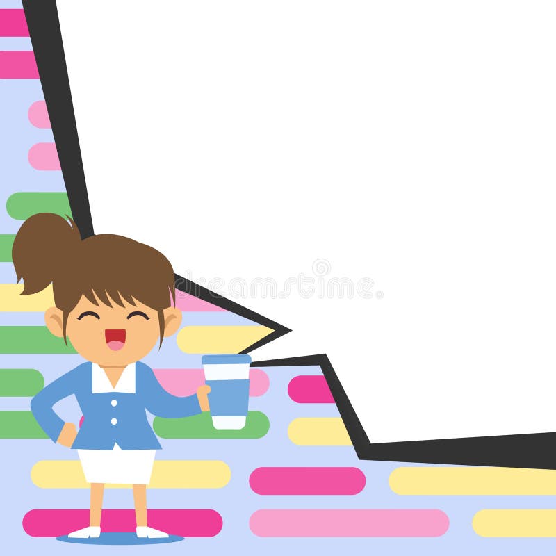 Instructor Drawing Pointing Stick on Empty Whiteboard while Holding Cup ...