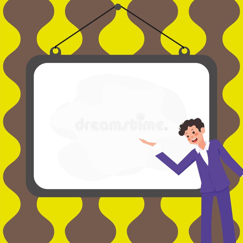 Instructor Drawing Pointing Stick on Empty Whiteboard while Holding Cup ...