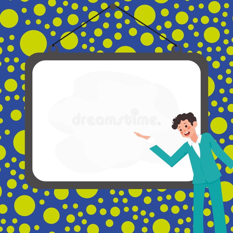 Instructor Drawing Pointing Stick on Empty Whiteboard while Holding Cup ...