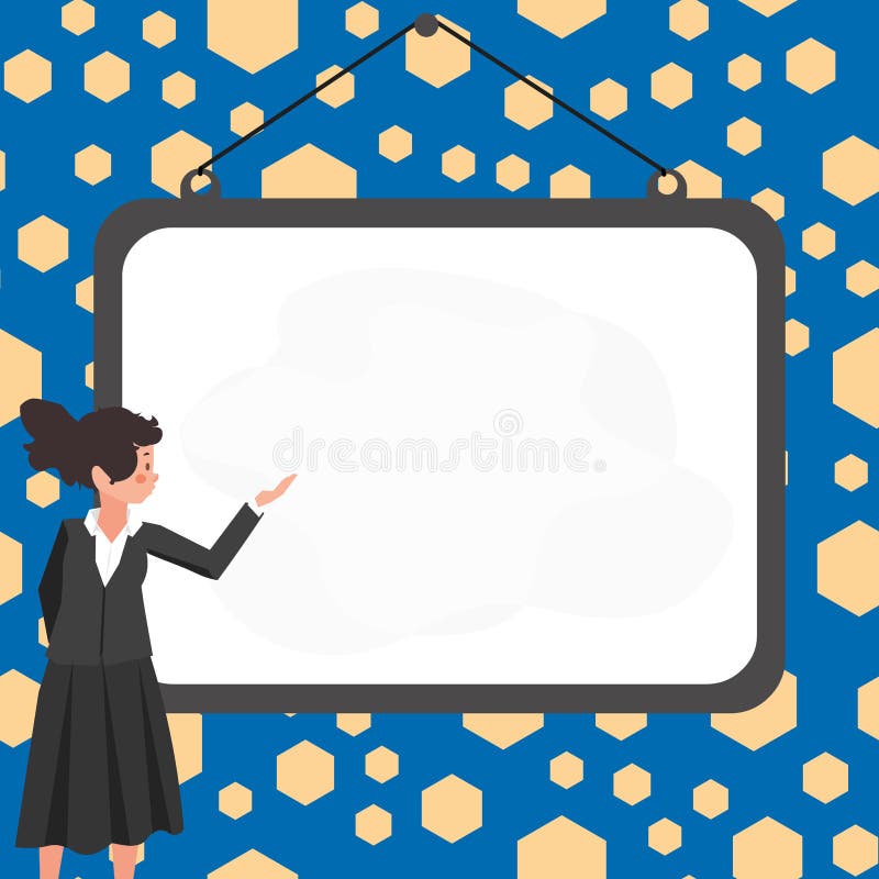 Instructor Drawing Pointing Stick on Empty Whiteboard while Holding Cup ...