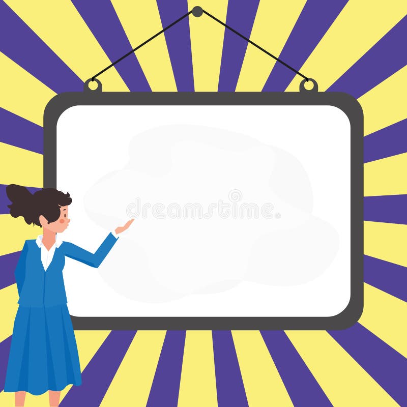 Instructor Drawing Pointing Stick on Empty Whiteboard while Holding Cup ...