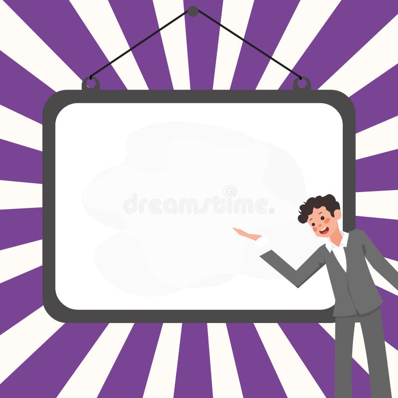 Instructor Drawing Pointing Stick on Empty Whiteboard while Holding Cup ...